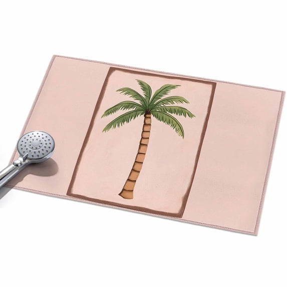 2x3ft Area Rug,Green Palm Tree on Pink Washable Large Rugs Soft Non ...