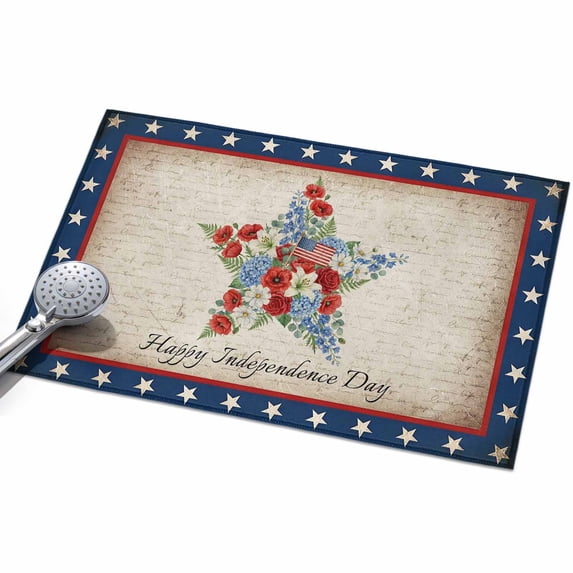 2x3ft Area Rug,Happy Independence Day Red Blue Flowers Washable Large ...