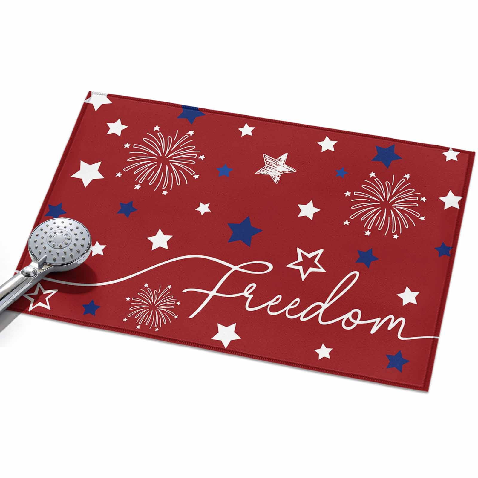 2x3ft Area Rug,Independence Day Blue White Star Washable Large Rugs ...