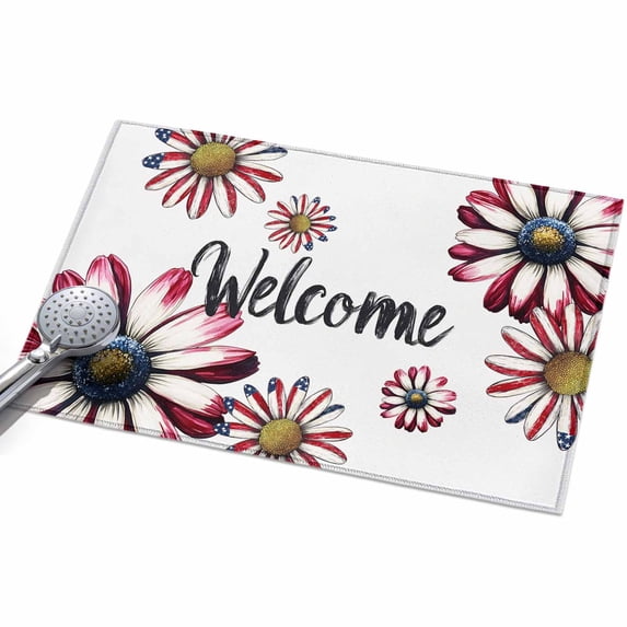 2x3ft Area Rug,Independence Day Flower Daisy USA Flag Washable Large ...