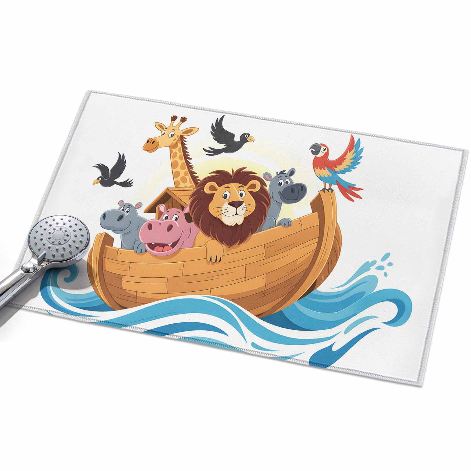 2x3ft Area Rug,Lion Giraffe Bird Boat Ocean Waves Washable Large Rugs ...