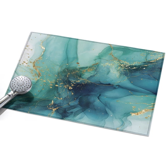 2x3ft Area Rug,Rattail Green Marble Texture Washable Large Rugs Soft ...
