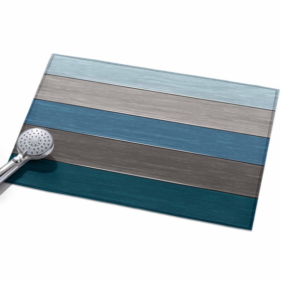 2x3ft Area Rug,Retro Farm Blue Gray Wood Grain Washable Large Rugs Soft ...
