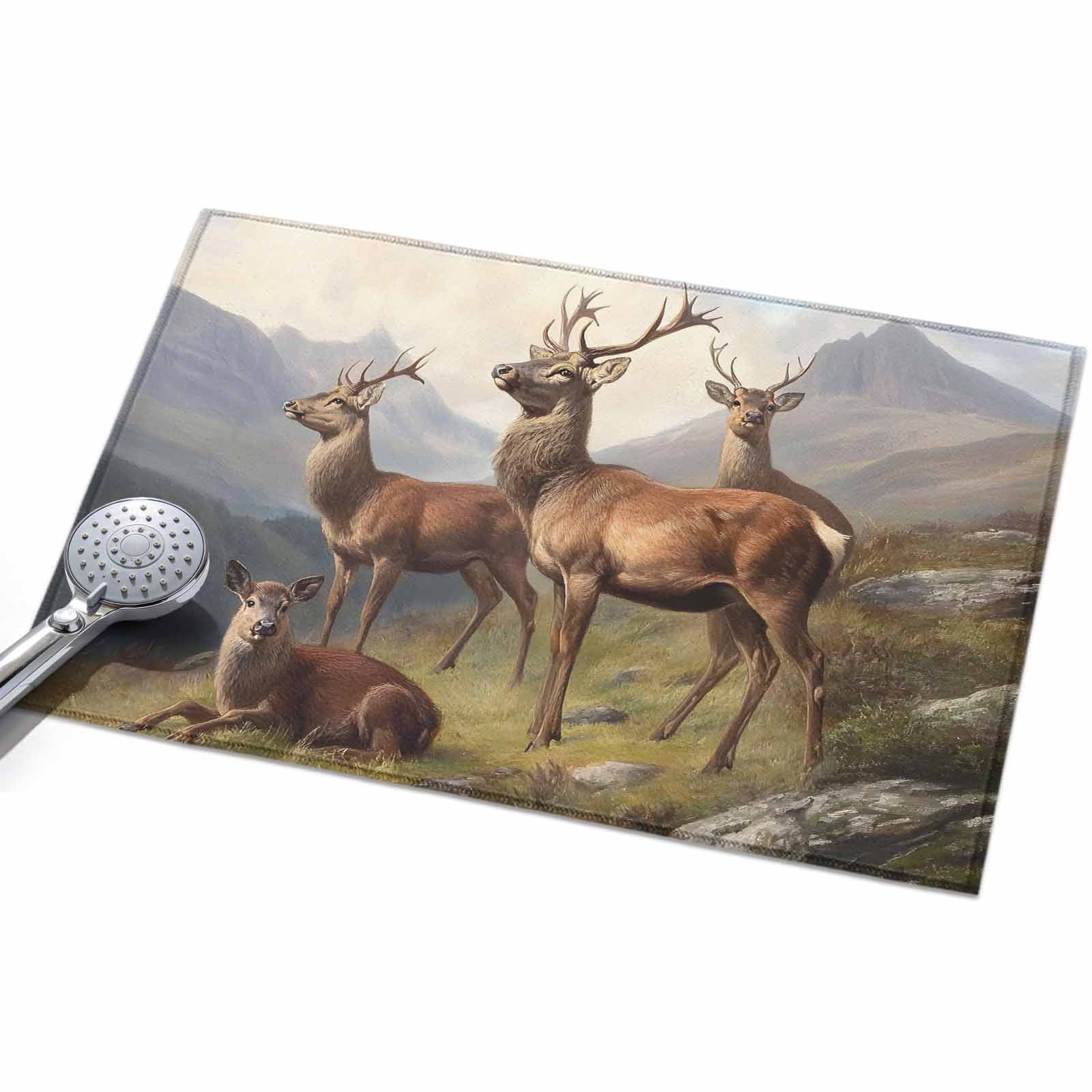 2x3ft Area Rug,Rustic Animal Deer Herd Washable Large Rugs Soft Non ...