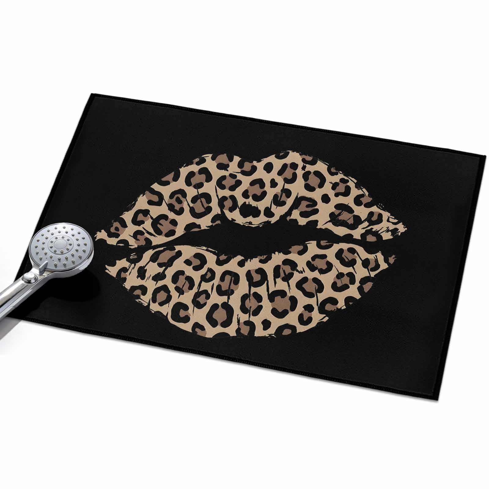 2x3ft Area Rug,Sexy Leopard Stripes Lips Washable Large Rugs Soft Non ...
