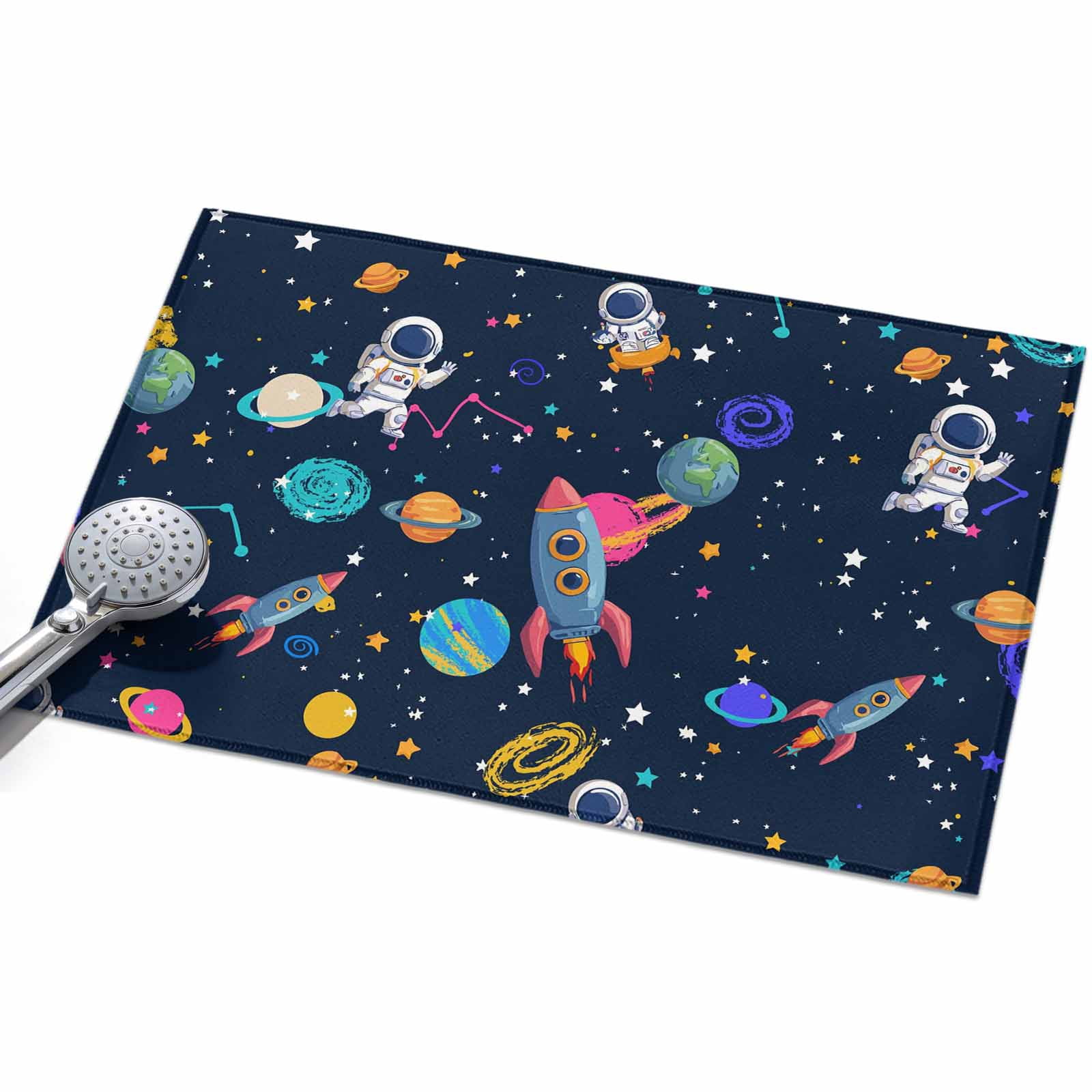 2x3ft Area Rug,Space Planet Cartoon Rocket Washable Large Rugs Soft Non ...
