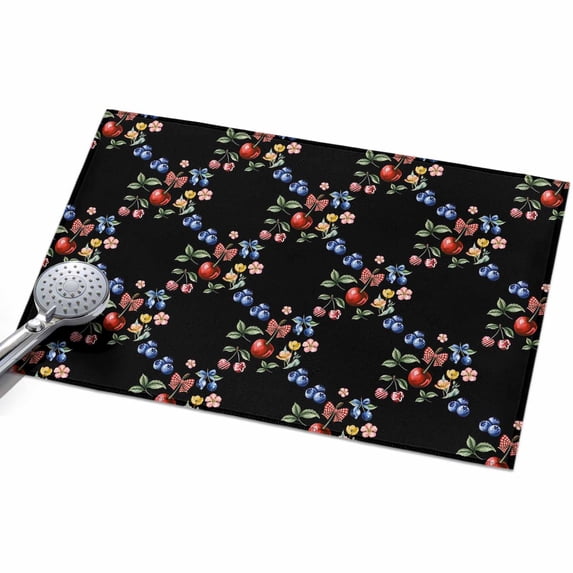 2x3ft Area Rug,Spring Blueberry Cherry Flowers Leaves Washable Large ...