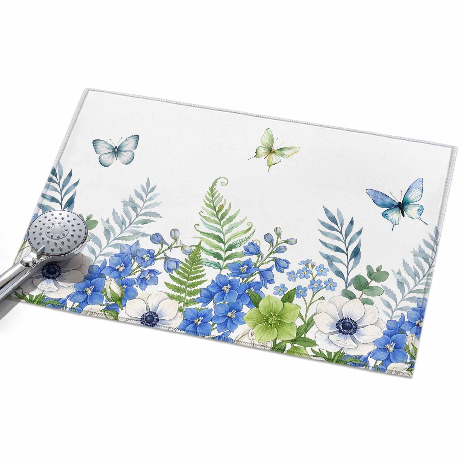 2x3ft Area Rug,Spring Flower Leaf Butterfly Washable Large Rugs Soft ...