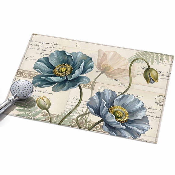 2x3ft Area Rug,Spring Summer Blue Poppy Flowers Washable Large Rugs ...