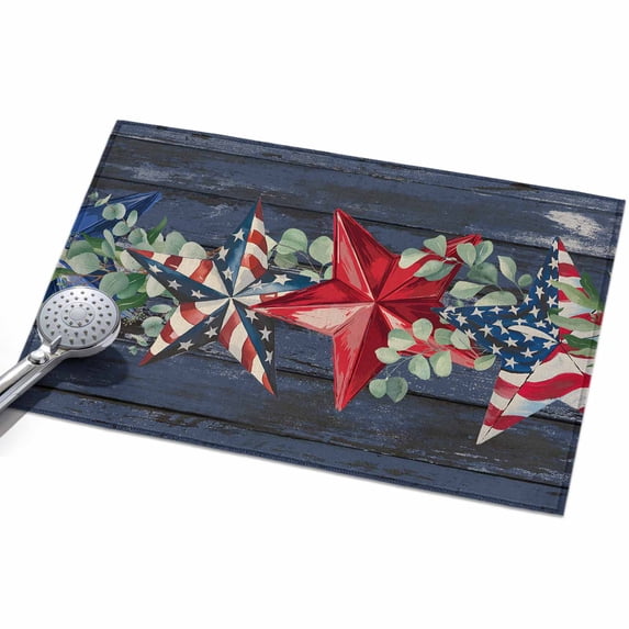 2x3ft Area Rug,Stars with American Flag on Wood Washable Large Rugs ...