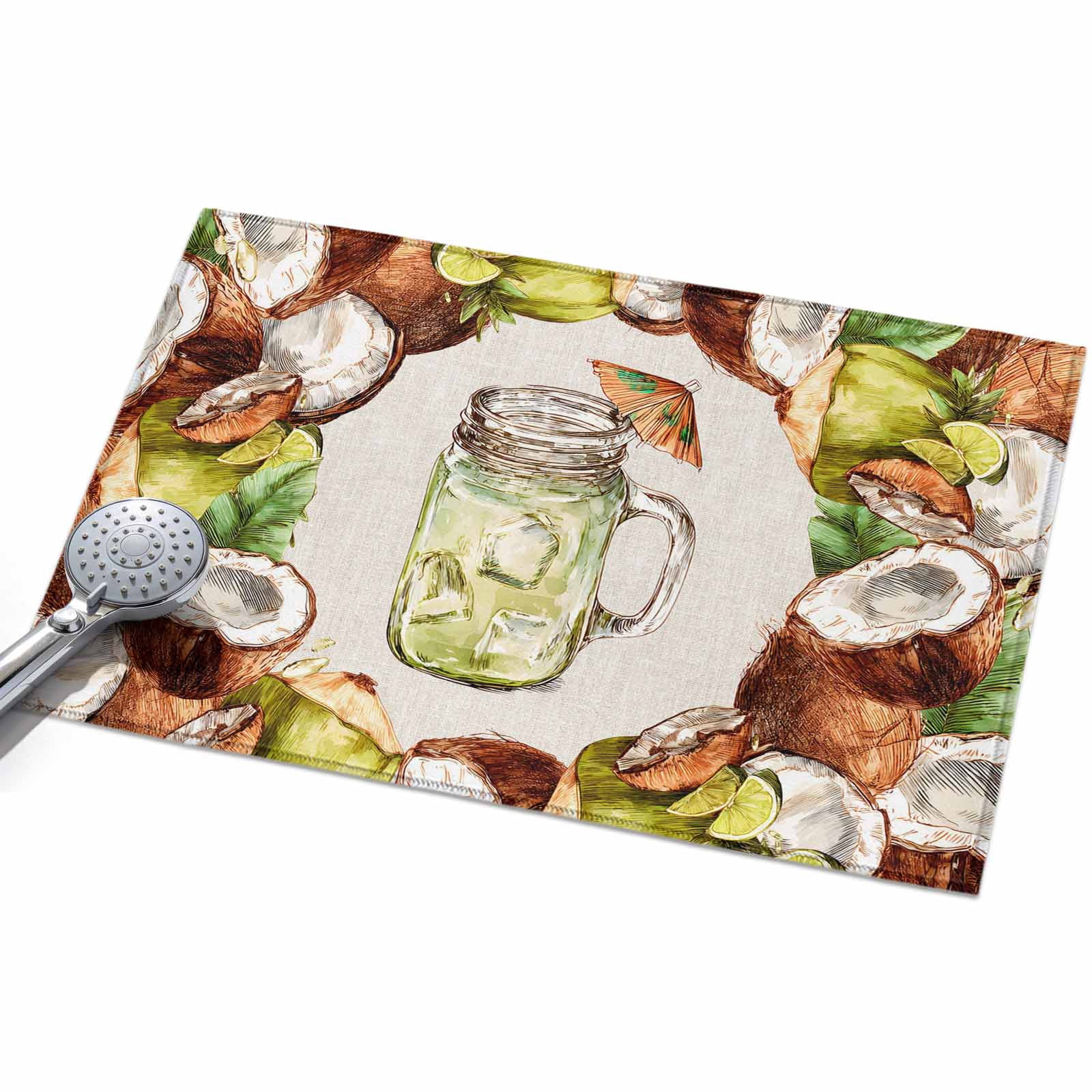 2x3ft Area Rug,Summer Coconut Glass Bottle Washable Large Rugs Soft Non ...