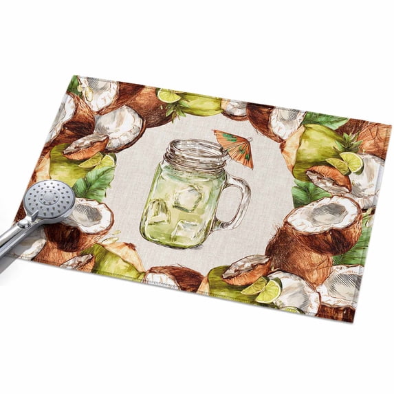 2x3ft Area Rug,Summer Coconut Glass Bottle Washable Large Rugs Soft Non ...