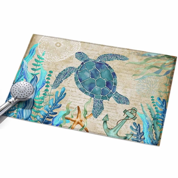 2x3ft Area Rug,Summer Sea Turtle Washable Large Rugs Soft Non-Slip ...