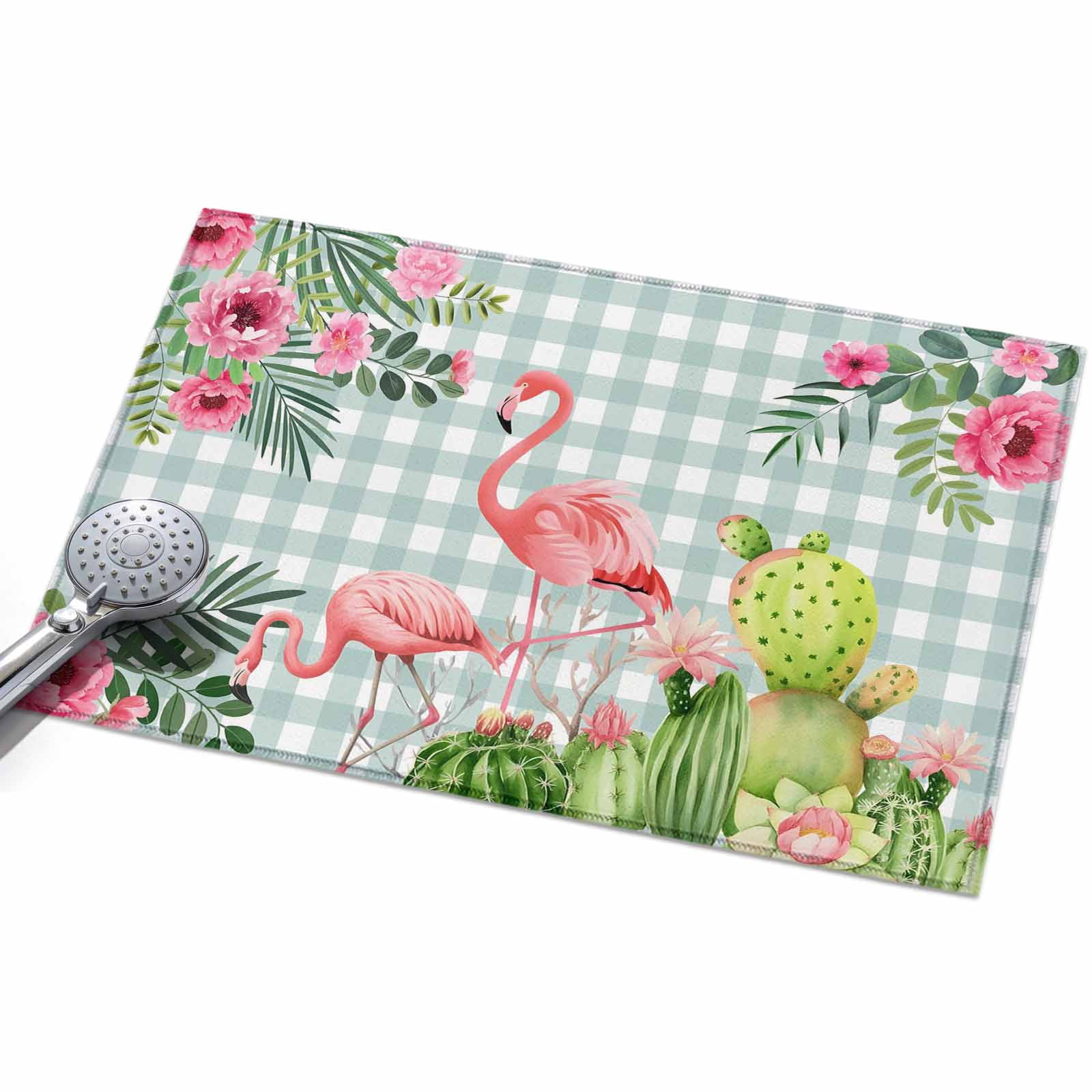 2x3ft Area Rug,Tropical Flamingo Bird Flower Cactus Washable Large Rugs ...