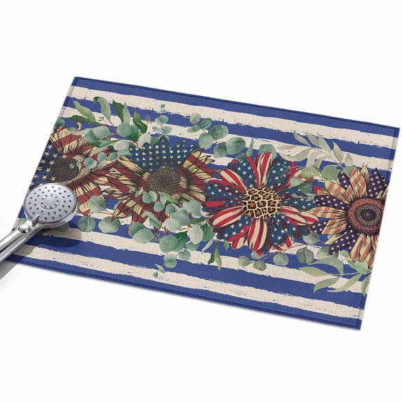 2x3ft Area Rug,USA Flag Flowers Eucalyptus Leaf Washable Large Rugs ...
