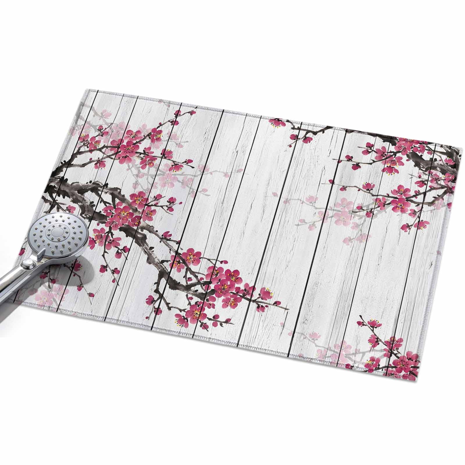 2x3ft Area Rug,Water Ink Painting Cherry Flowers Washable Large Rugs ...