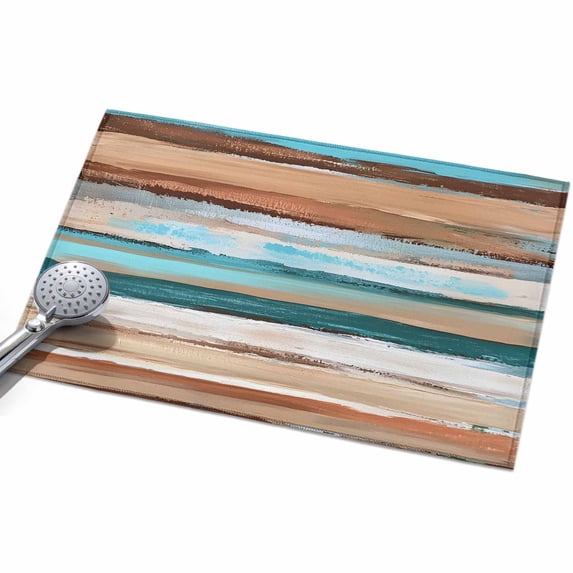 2x3ft Area Rug,Watercolor Brown Turquoise Texture Washable Large Rugs ...