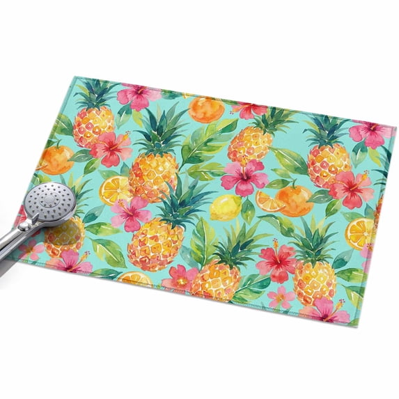 2x3ft Area Rug,Watercolor Lemons Oranges Pineapple Washable Large Rugs ...