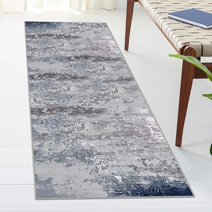 2x4'3 Washable Small Rugs - Modern Abstract Non Slip Runner Rug for ...