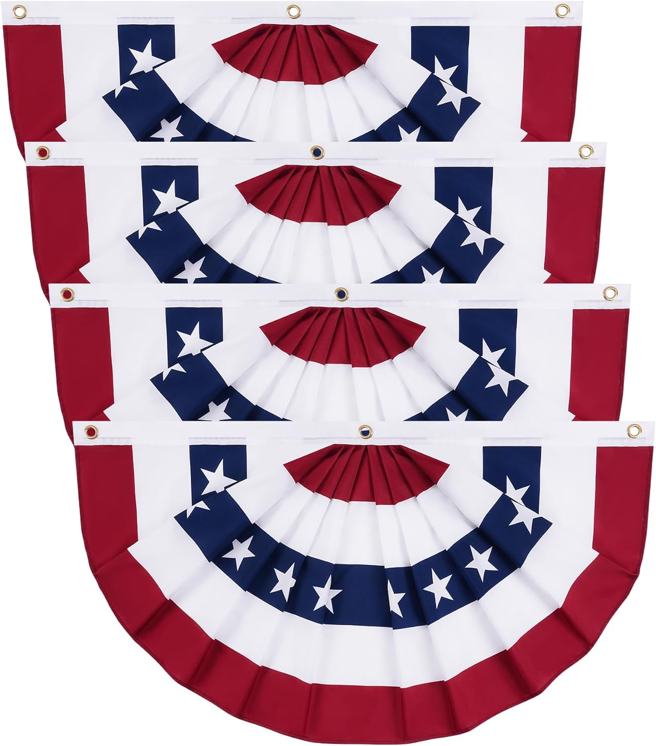 2x4 Ft American Flag Bunting Flags Outdoor, 4 Pack Patriotic Bunting ...