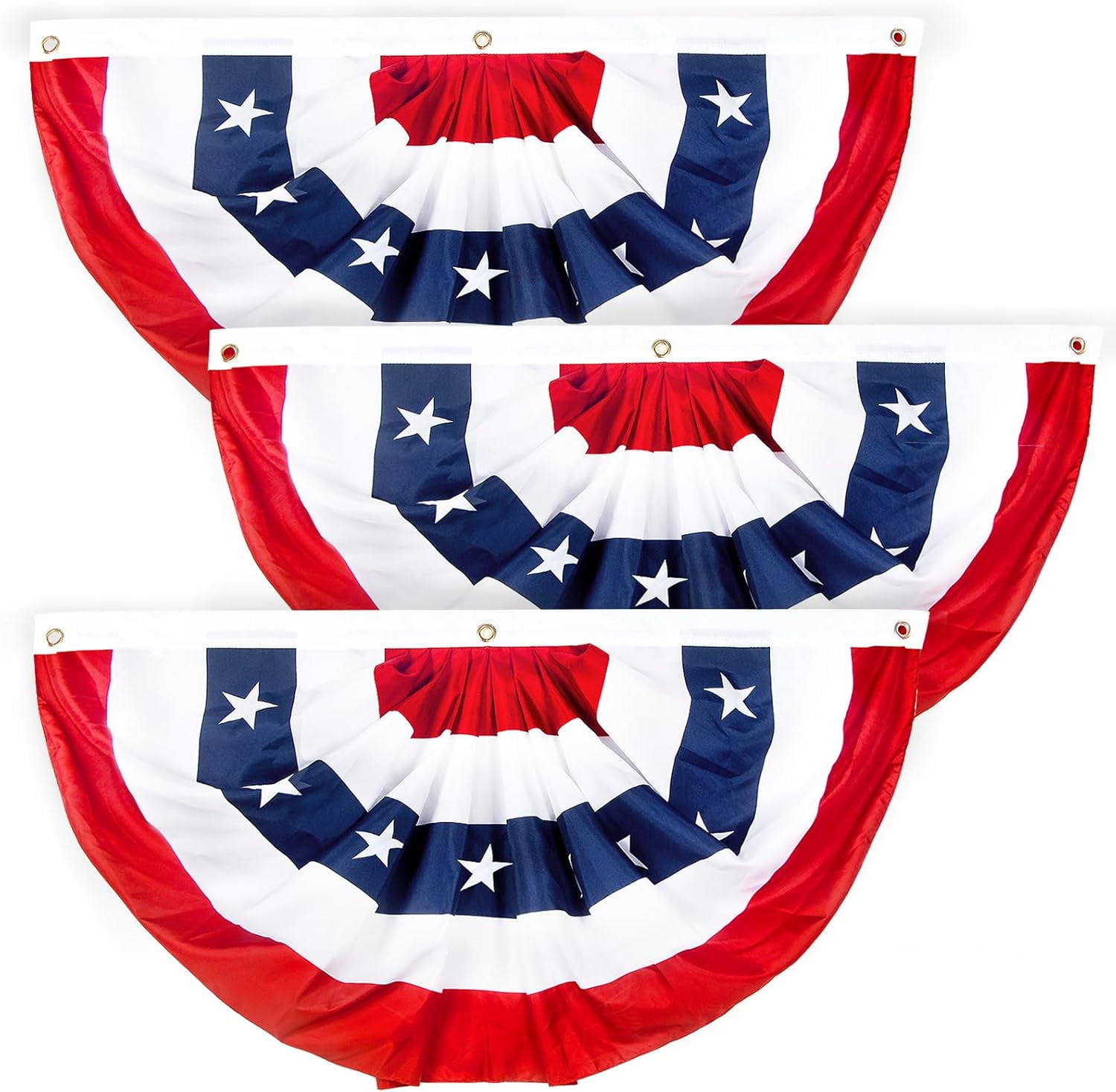 2x4 Ft American Pleated Fan Flag, Patriotic Half Fan Bunting Flag ...