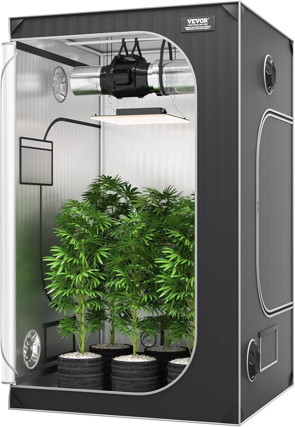 2x4 Grow Tent, 48'' x 24'' x 72'', High Reflective 2000D Mylar ...