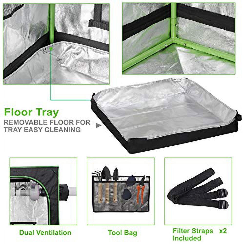 2x4 Grow Tent,High Reflective Mylar Hydroponic Growing System,48"x24 ...