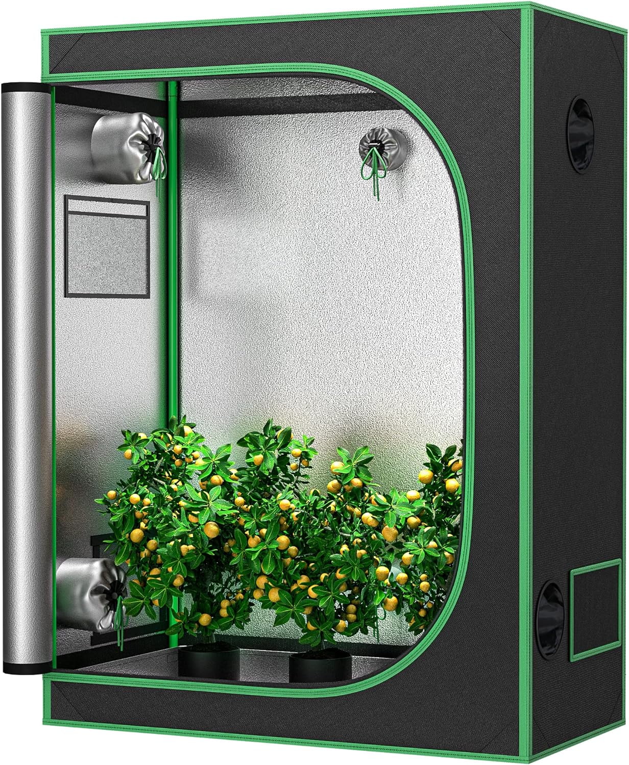 2x4 Grow Tent with Observation Window and Floor Tray, High Reflective ...