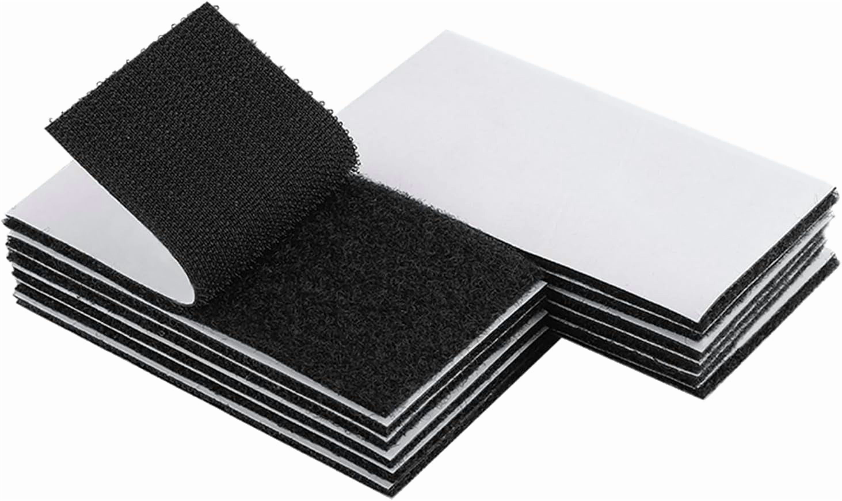 2x4 Inch Adhesive Square Hook and Loop Tape - 12 Sets - Sticky Back ...