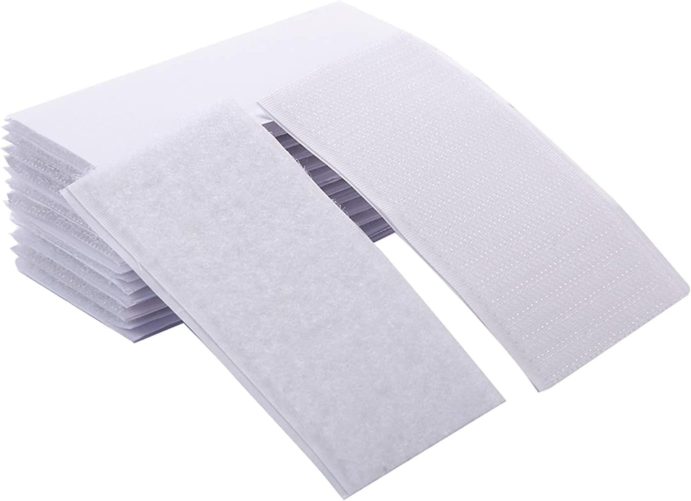 2x4 Inch Self-Adhesive Hook and Loop Fasteners Strips White Double ...