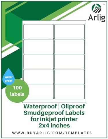 2x4 Inch Waterproof Labels for Inkjet Printers – Smudge-Proof, Oil ...
