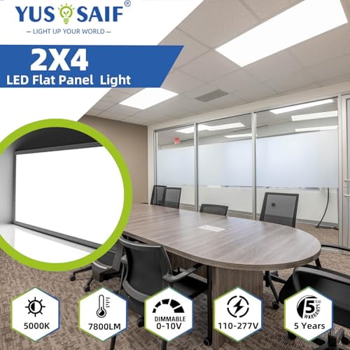 2x4 LED Flat Panel Light, 7800 LM 5000K Drop Ceiling Office Lights ...