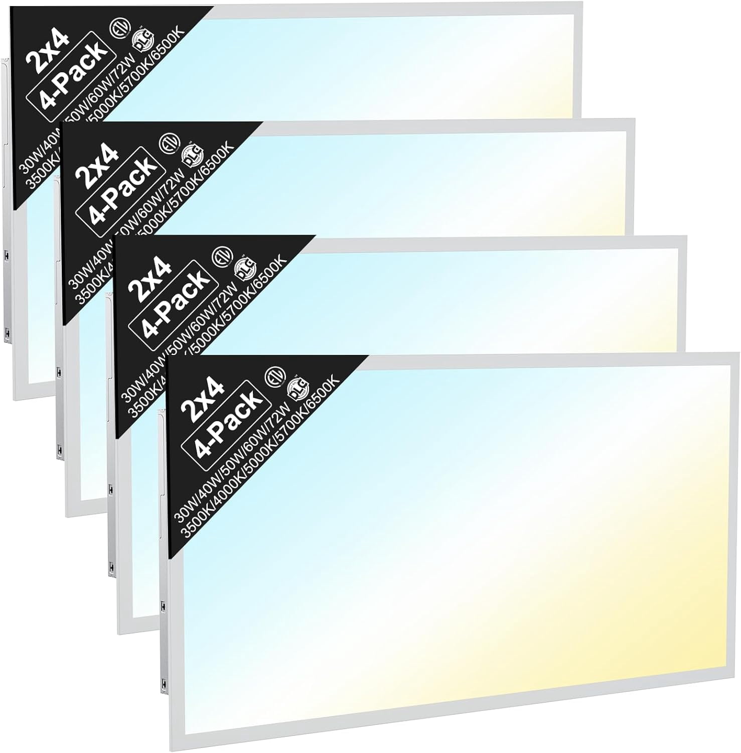 2x4 LED Flat Panel Light, Drop Ceiling Office Fixture, 4-Pack - Walmart.com