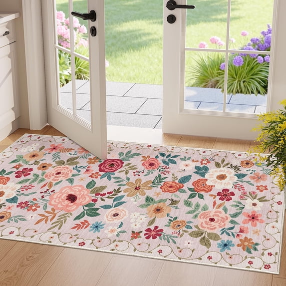 2x4 Rug For Entryway Washable Kitchen FlRunner With Non Sliping Low ...