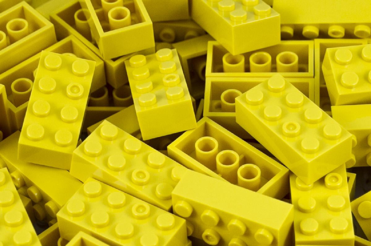 Building Block Set: 2x4 Yellow Bricks, 100 Pack, High Quality ABS ...
