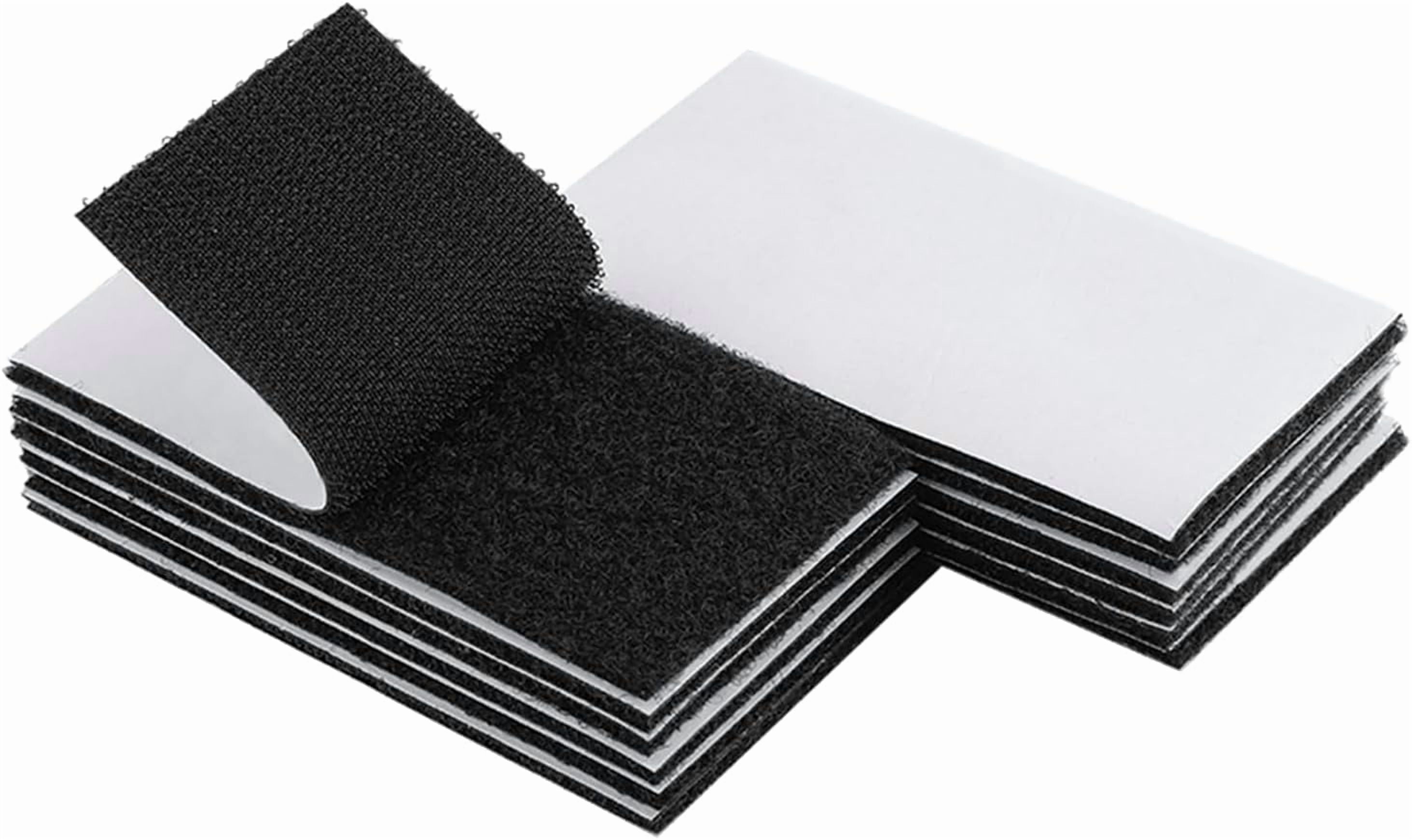 2x4 inch Adhesive Square Hook and Loop Tape -12 Sets, Sticky Back ...