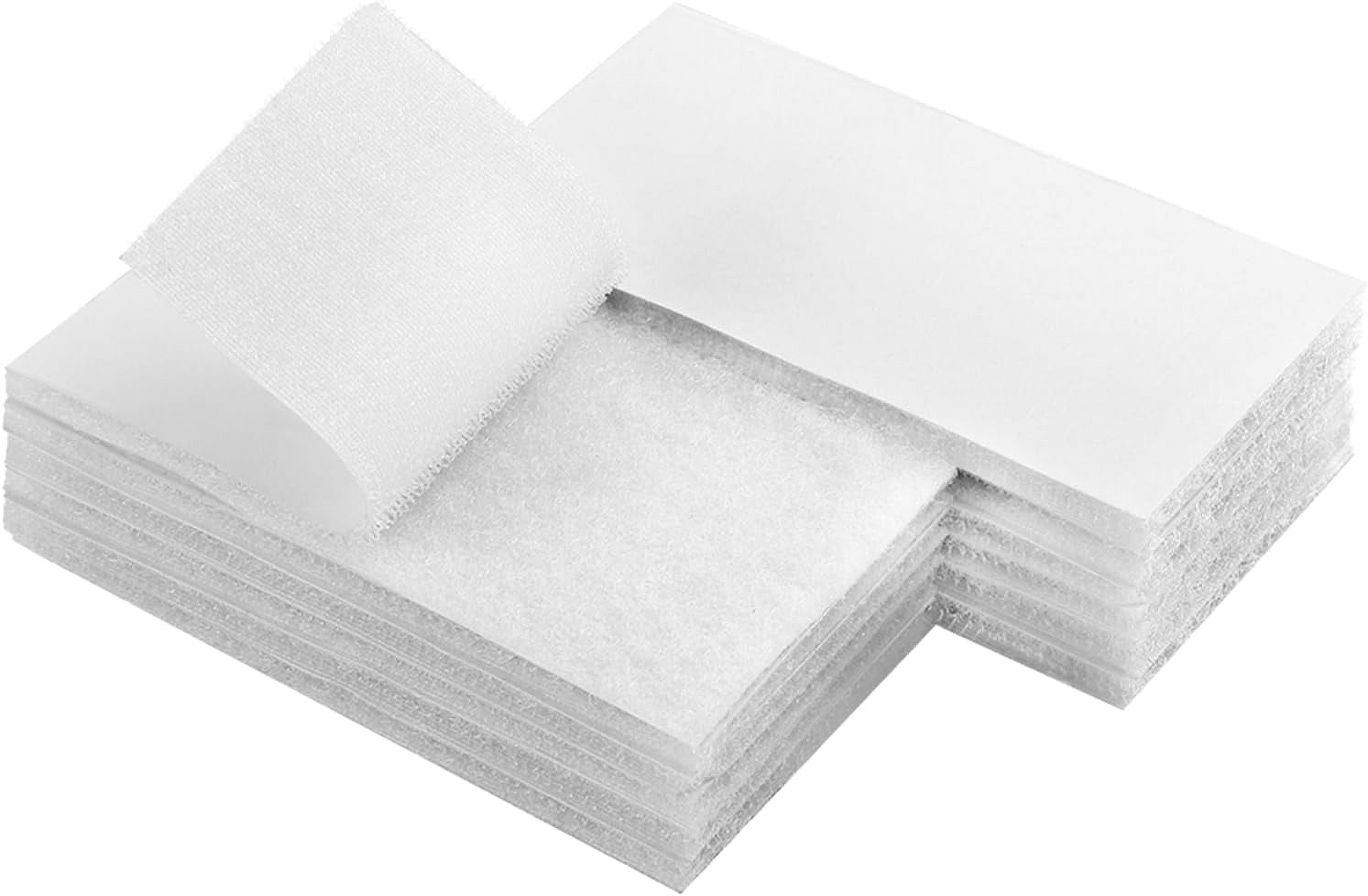 2x4 inch Adhesive Square Hook and Loop Tape -12 Sets, Sticky Back ...