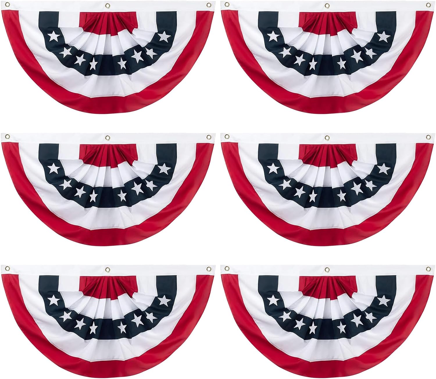 2x4Ft American Flag Bunting Patriotic tions,6 Pcs USA Pleated Fan Flag ...