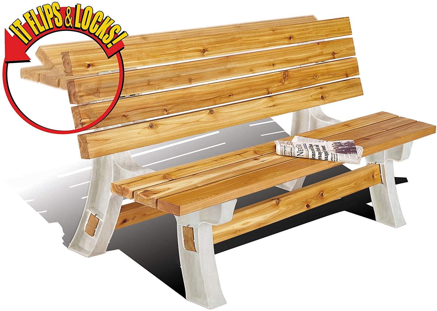 2x4basics 90110ONLMI Custom Flip Top Bench to Table, Sand - Walmart.com