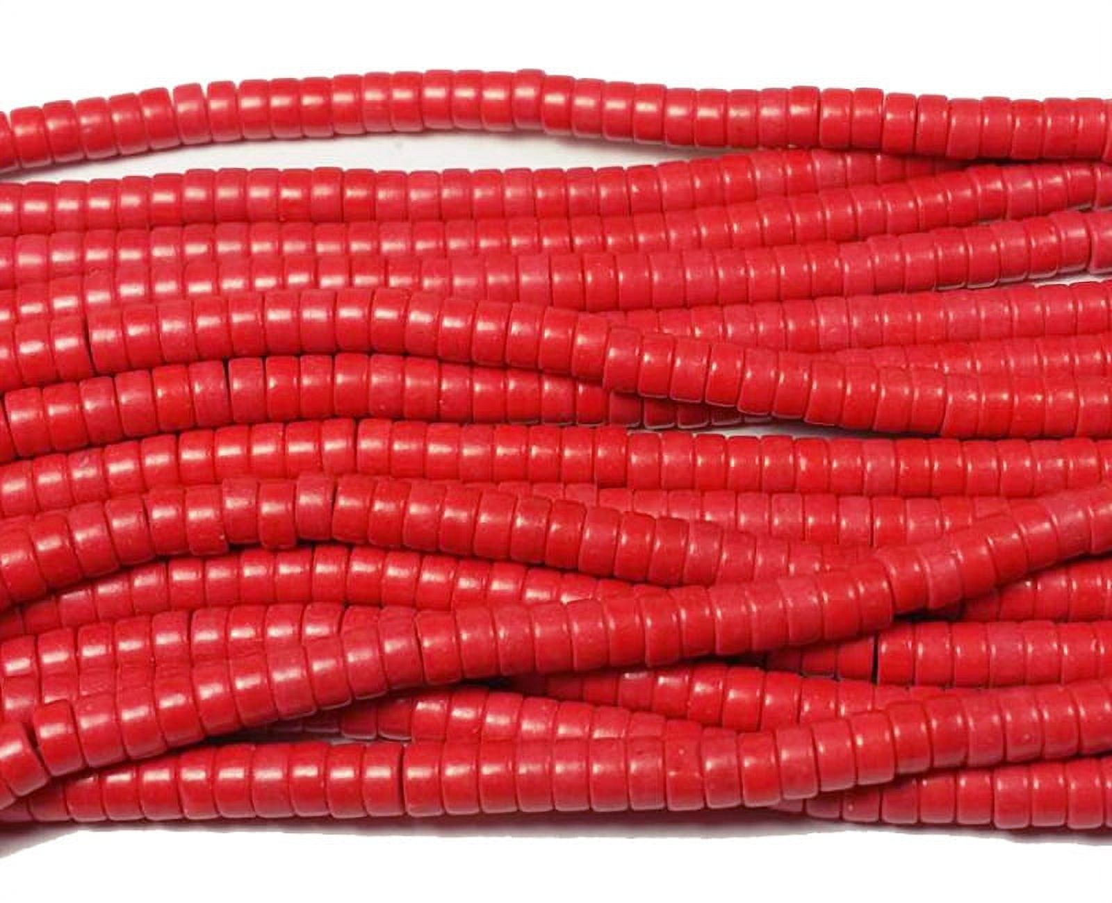 2x4mm Red Howlite Heishi Beads Genuine Gemstone Natural Jewelry Making ...