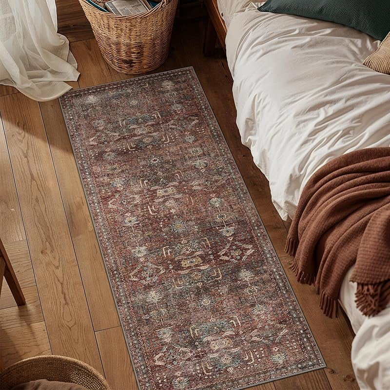 2x5 Hallway Runner Rug, Machine Washable Boho Vintage Runners Non Slip ...