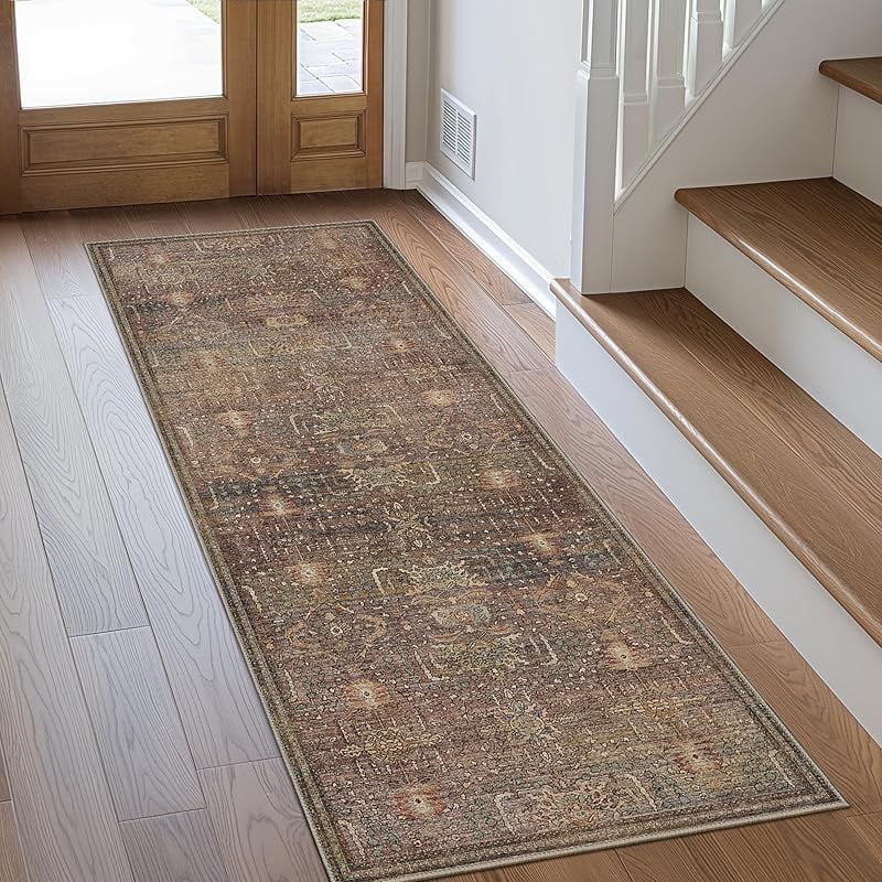 2x5 Hallway Runner Rug, Machine Washable Boho Vintage Runners Non Slip ...