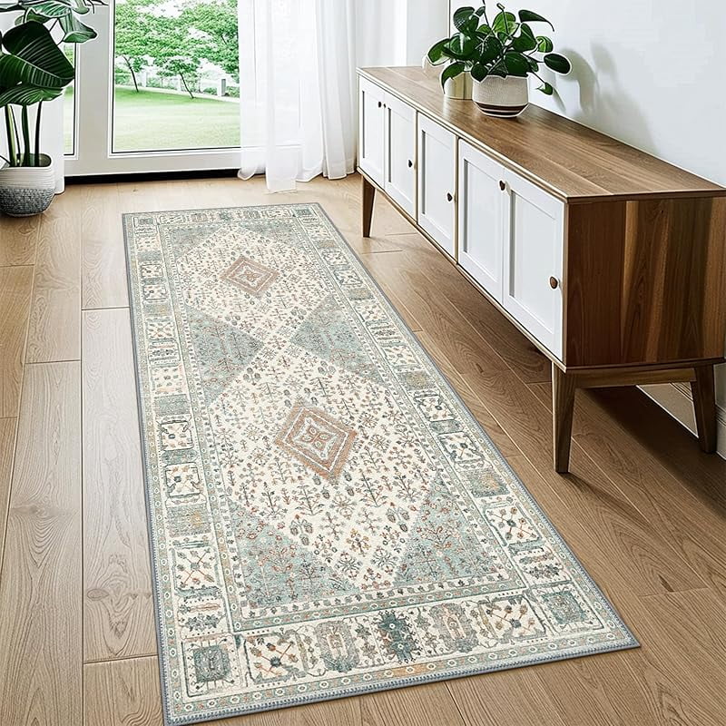 2x5 Hallway Runner Rug, Machine Washable Boho Vintage Runners Non Slip ...