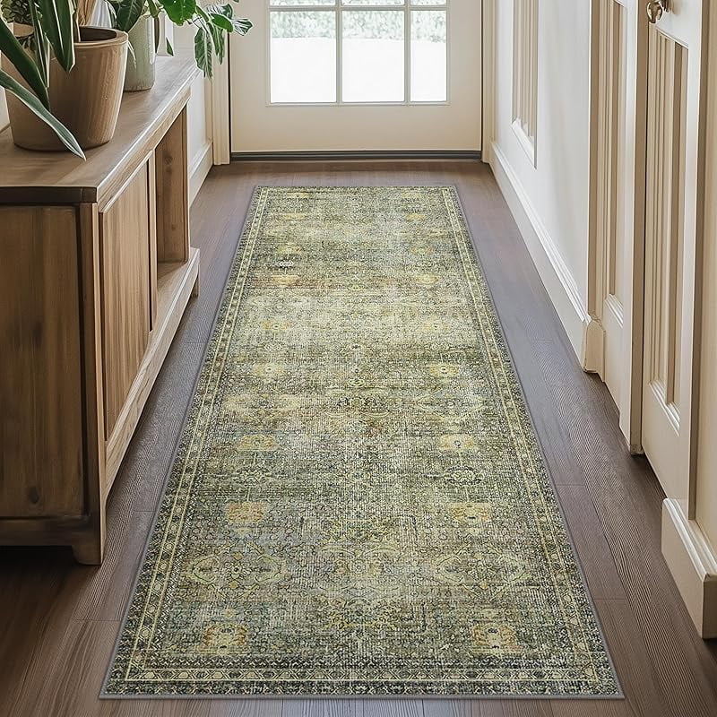 2x5 Hallway Runner Rug, Machine Washable Boho Vintage Runners Non Slip ...