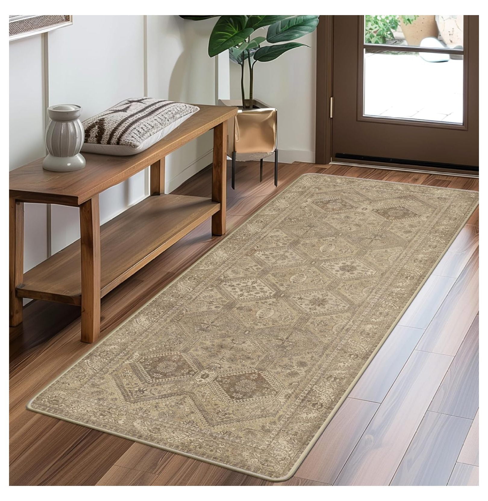2x5 Runner Rug Machine Washable Hallway Ultra-Thin Chenille Vintage ...