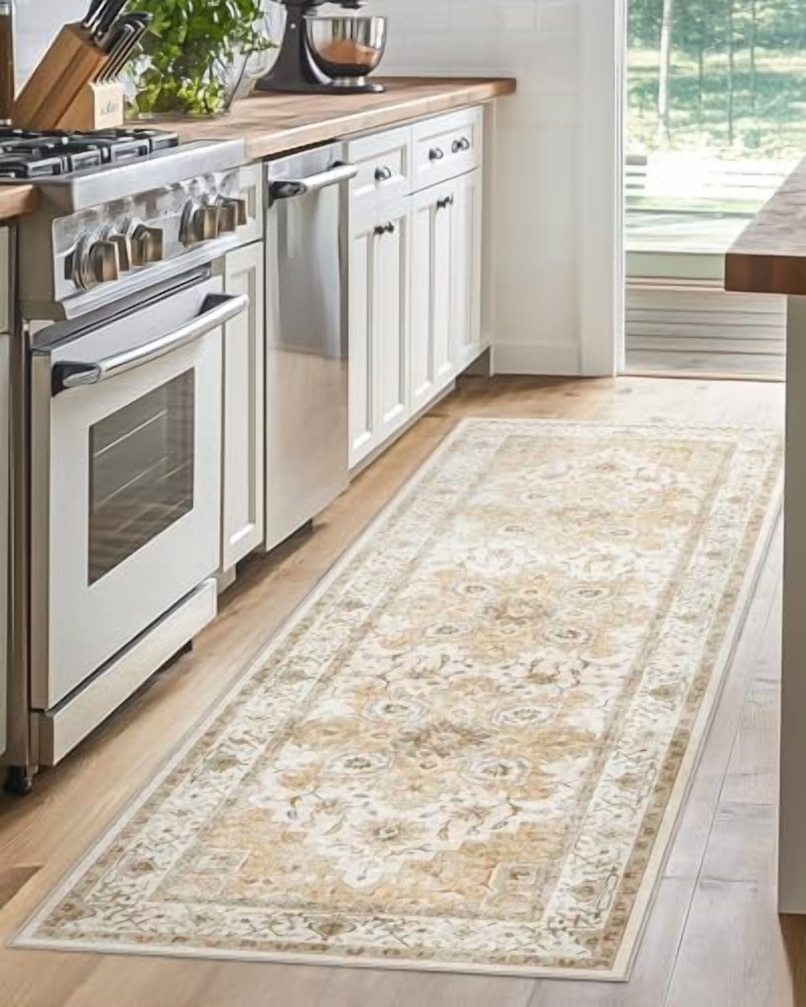 2x5 Washable Runner Rug, Low-Profile Kitchen Rugs with Non-Slip Backing ...