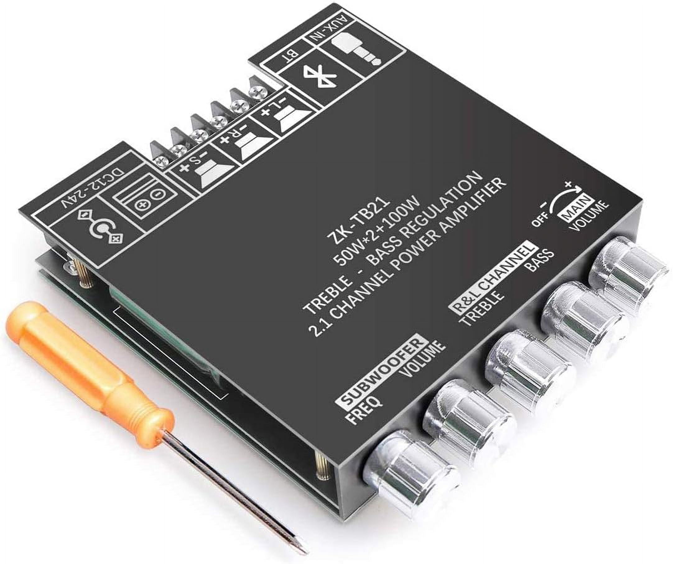 2x50W +100W 2.1 Channel Subwoofer Amplifier Board with Treble and Bass ...