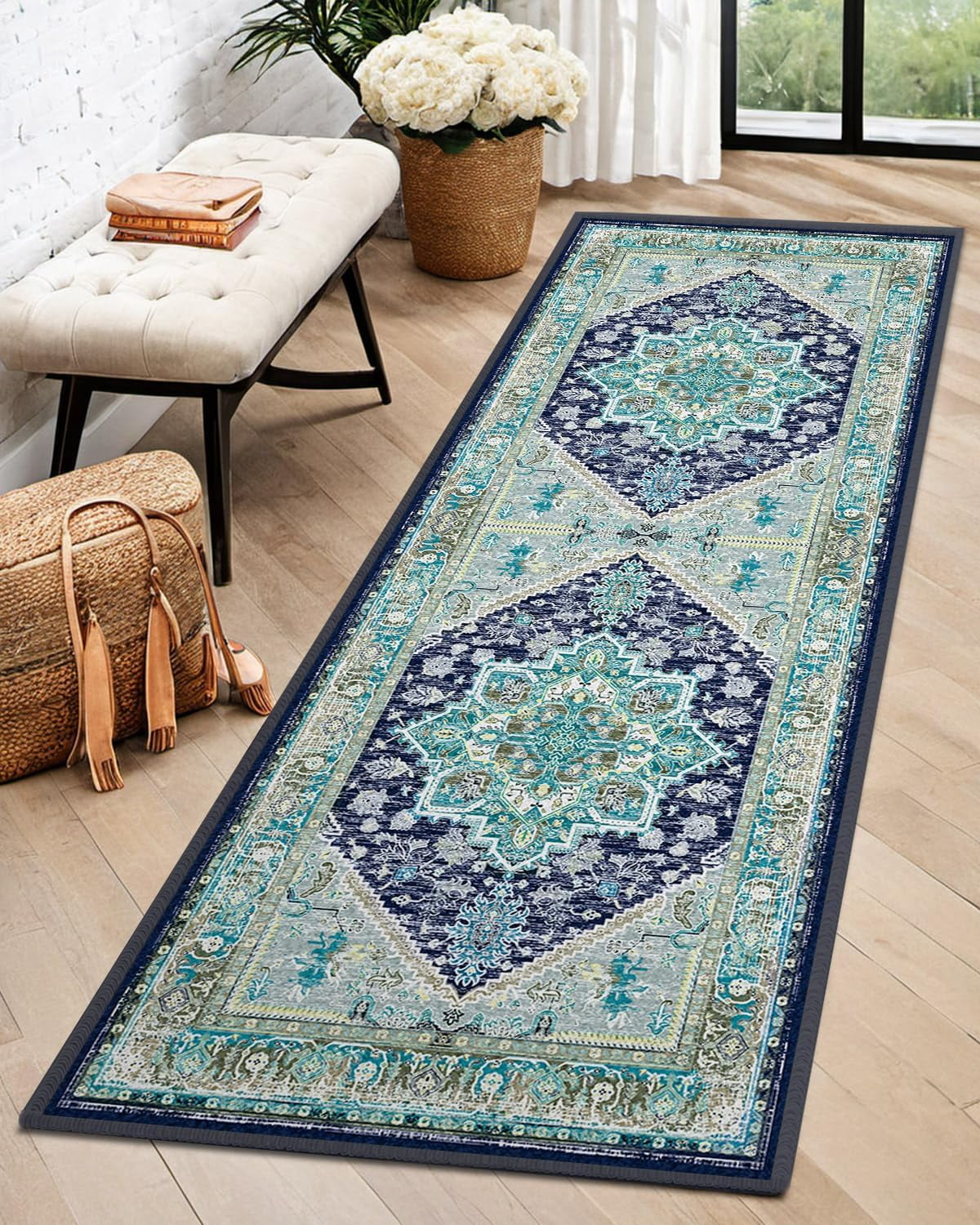 2x6 Area Rugs for Living Room Washable Non Slip Carpet Low Pile Soft ...