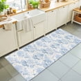 2x6 Blue Hydrangea Runner Rug for Hallway, Washable Non Slip Low Pile ...