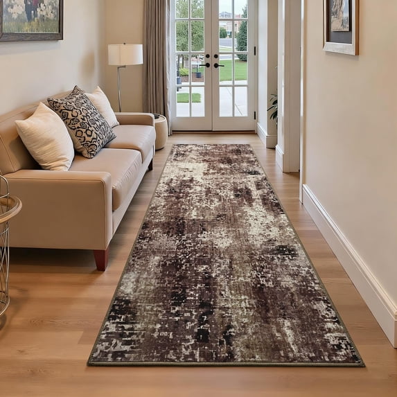 2x6 Brown Rug Runners For Hallways Kitchen Runner Non Slip Washable ...